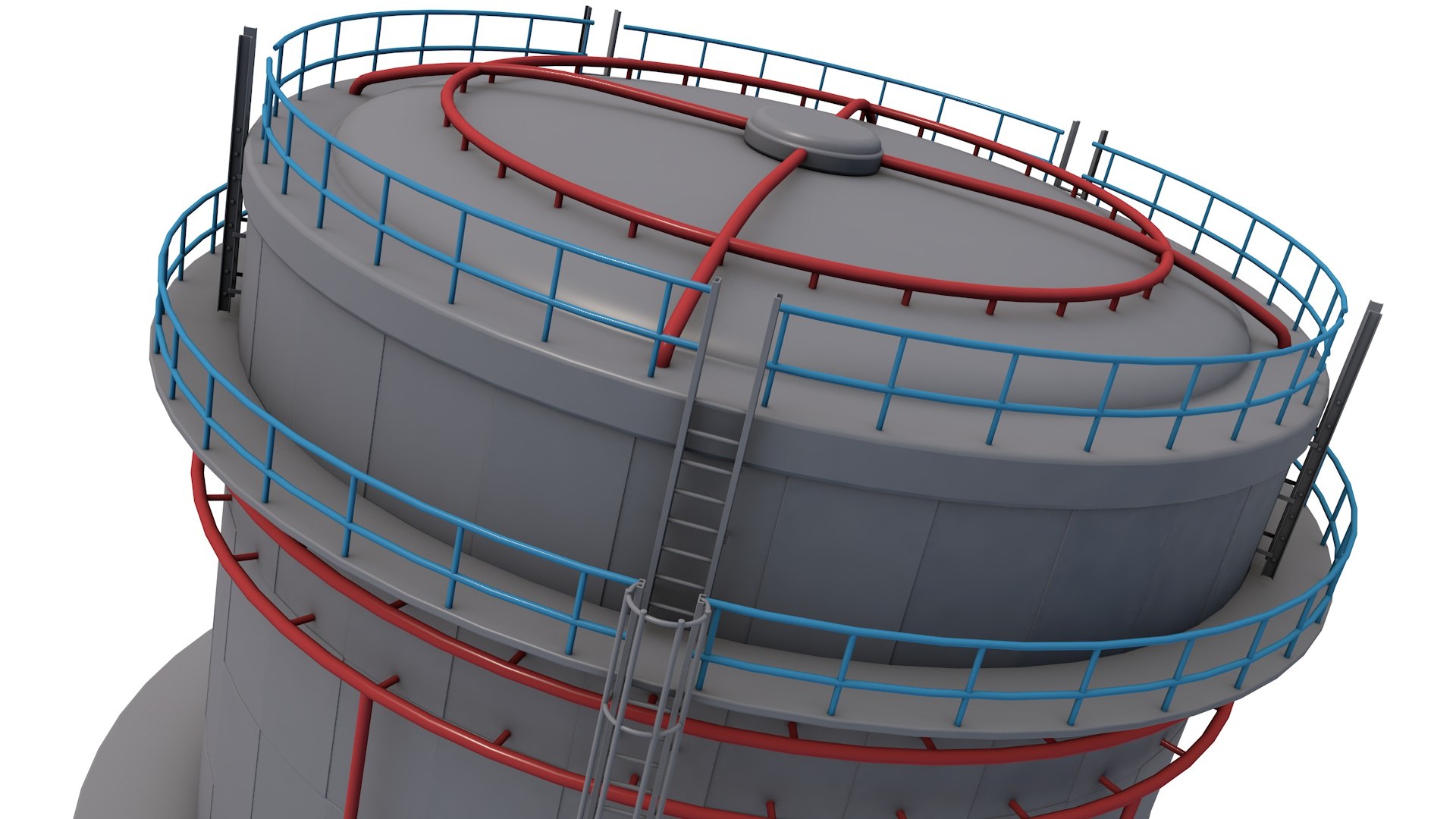 Cylindrical Oil Tank 3D Model - TurboSquid 1866432