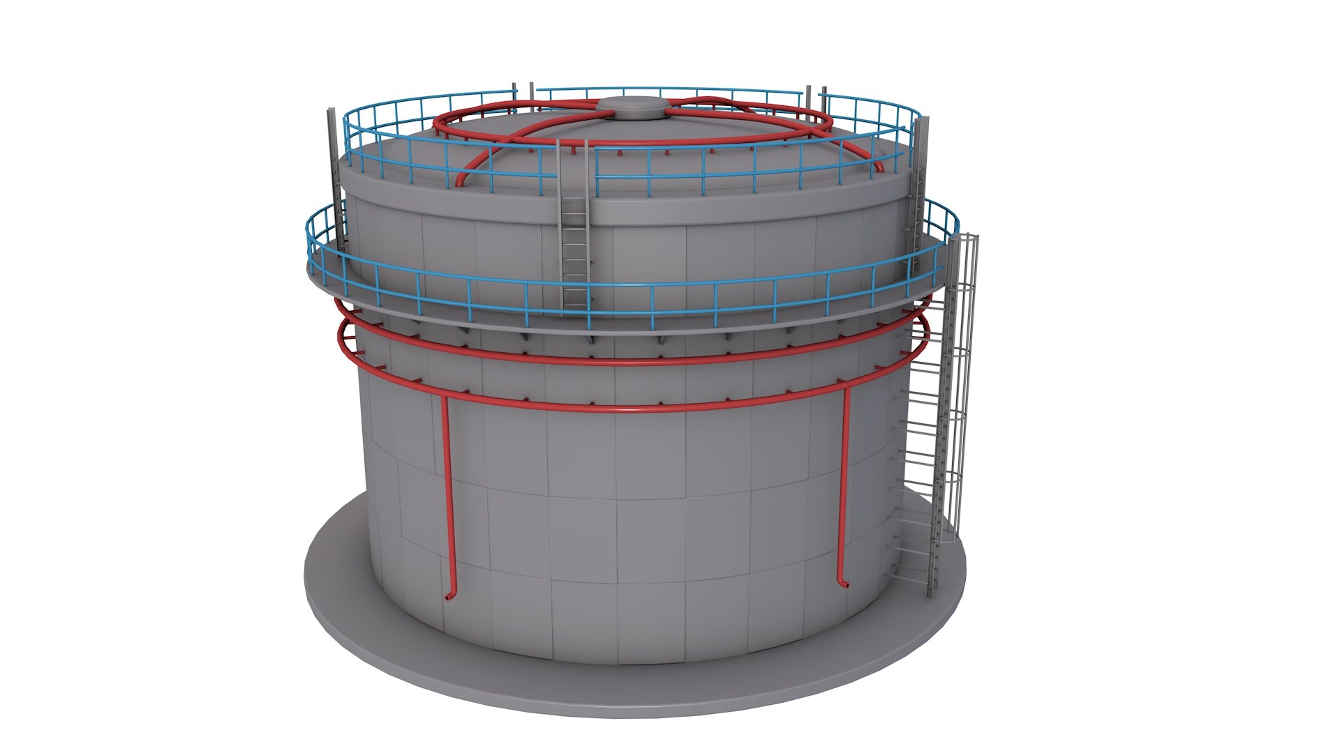 Cylindrical Oil Tank 3D Model - TurboSquid 1866432