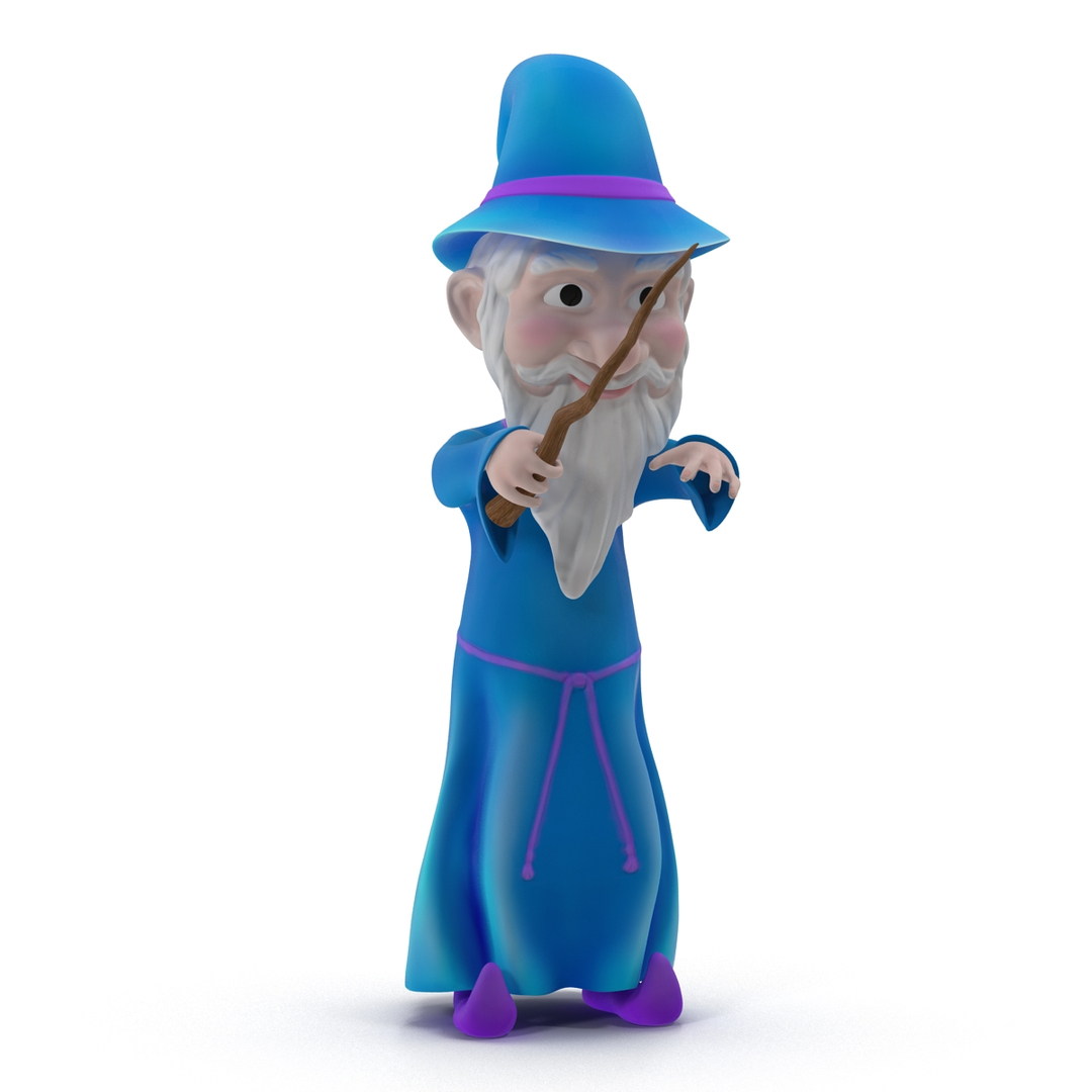 3d cartoon wizard rigged modeled model