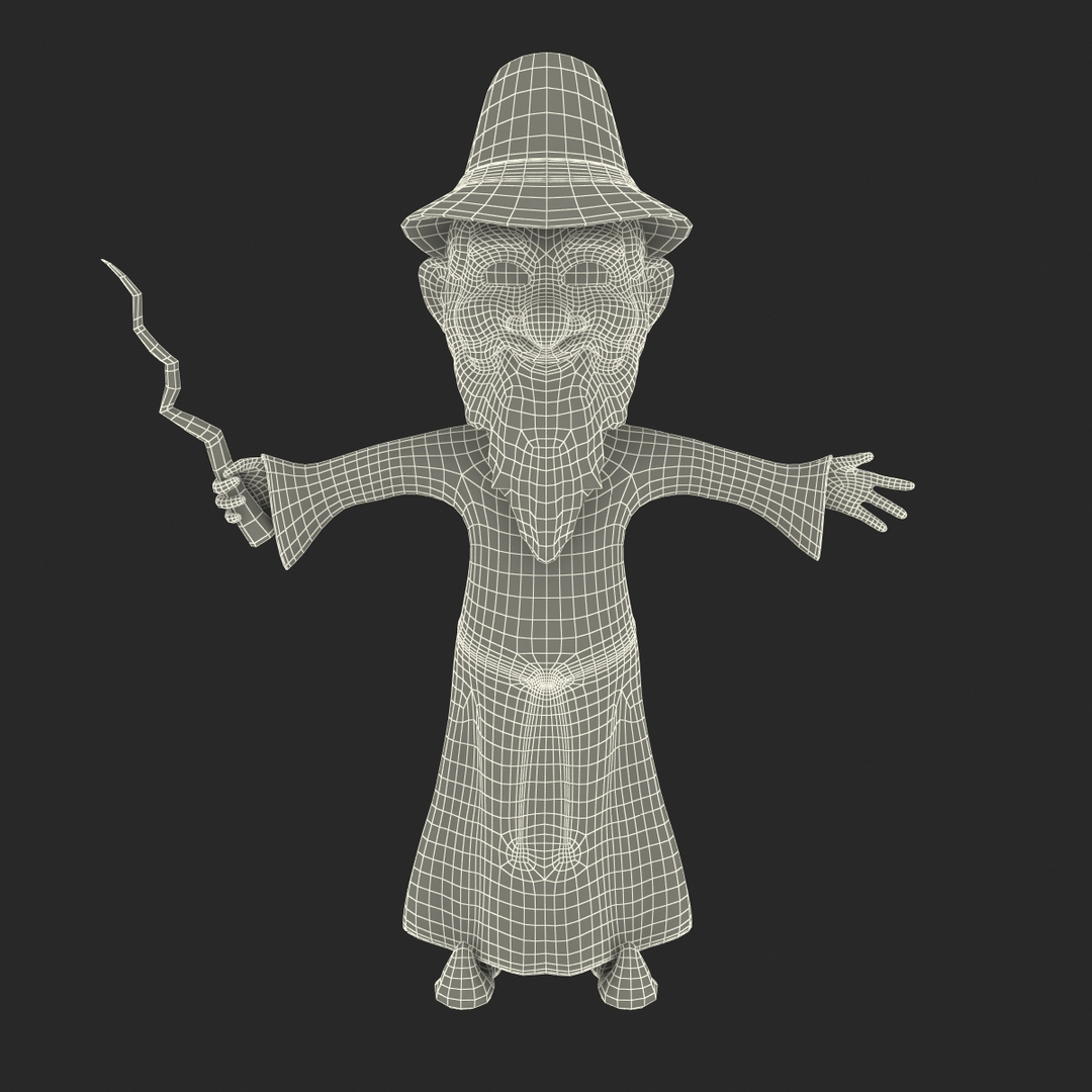 3d Cartoon Wizard Rigged Modeled Model