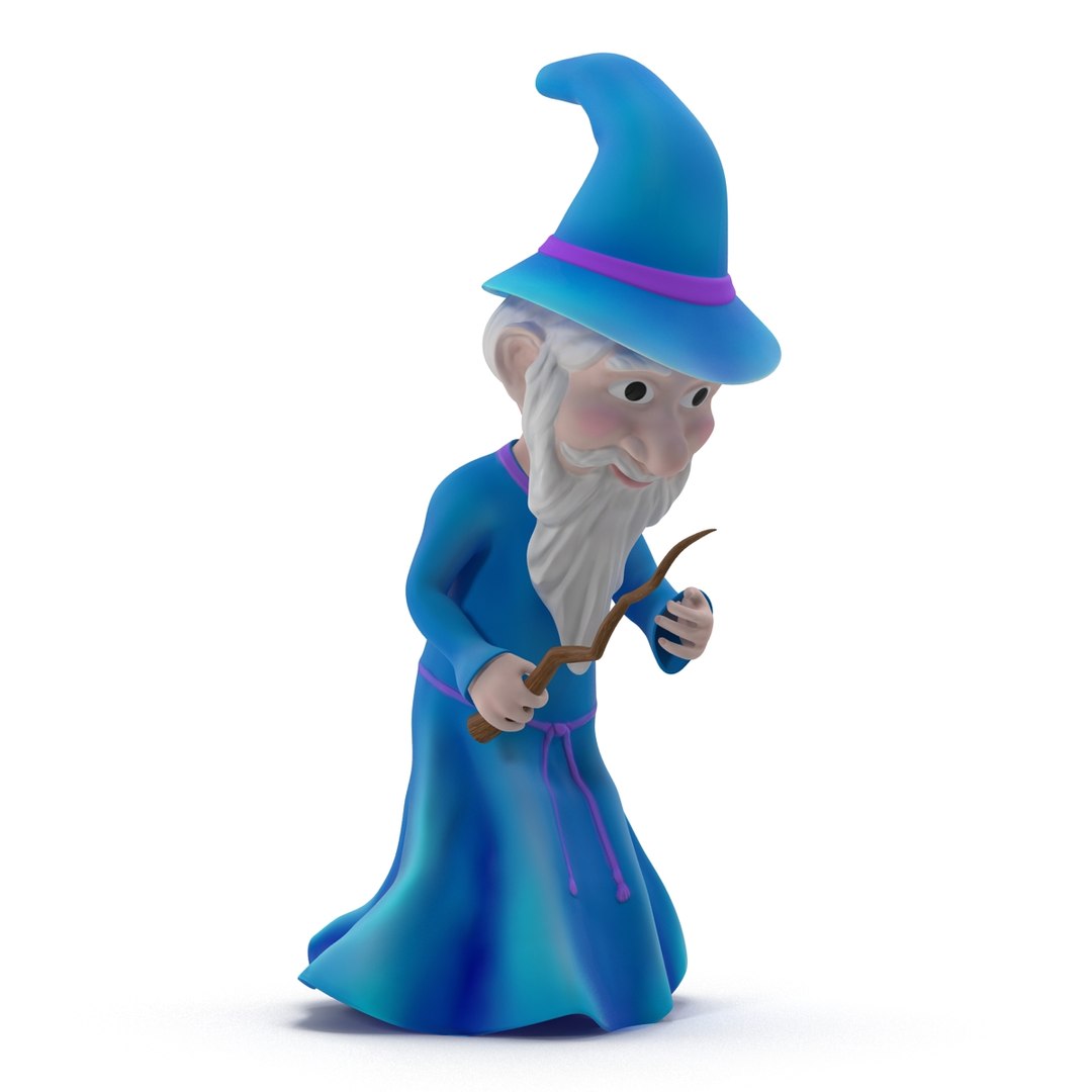 3d Cartoon Wizard Rigged Modeled Model