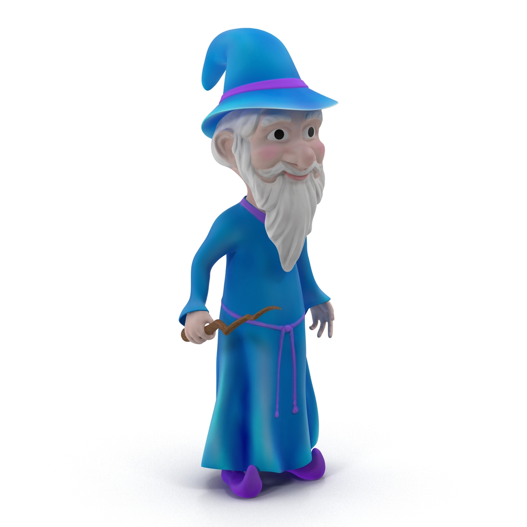 3d Cartoon Wizard Rigged Modeled Model