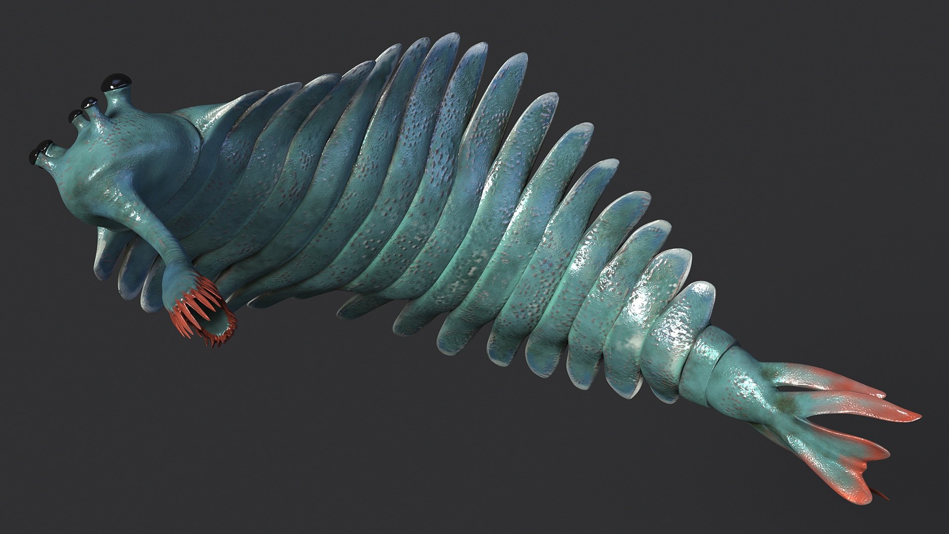 3D Green Opabinia Rigged - TurboSquid 2178045