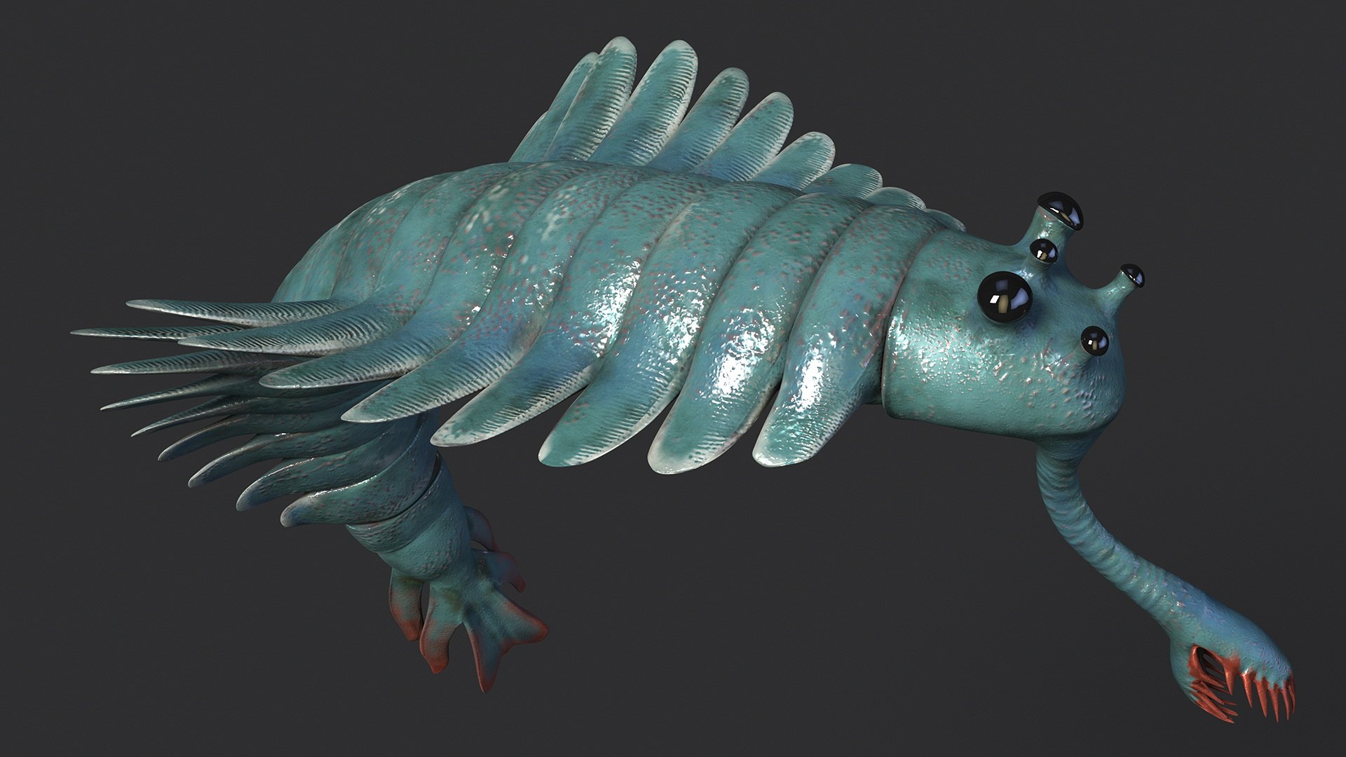 3D Green Opabinia Rigged - TurboSquid 2178045