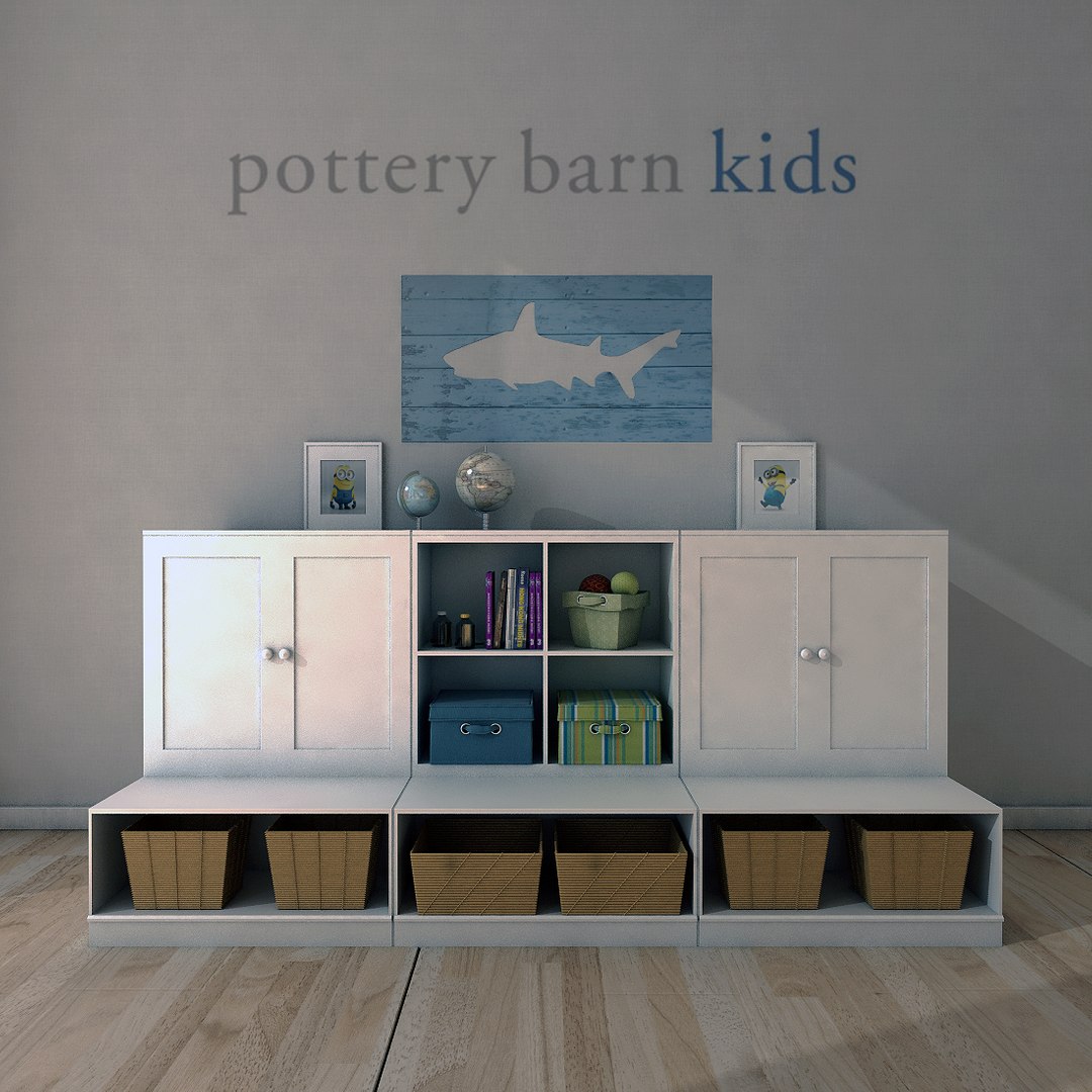 3d Pottery Barn Cameron Storage Model