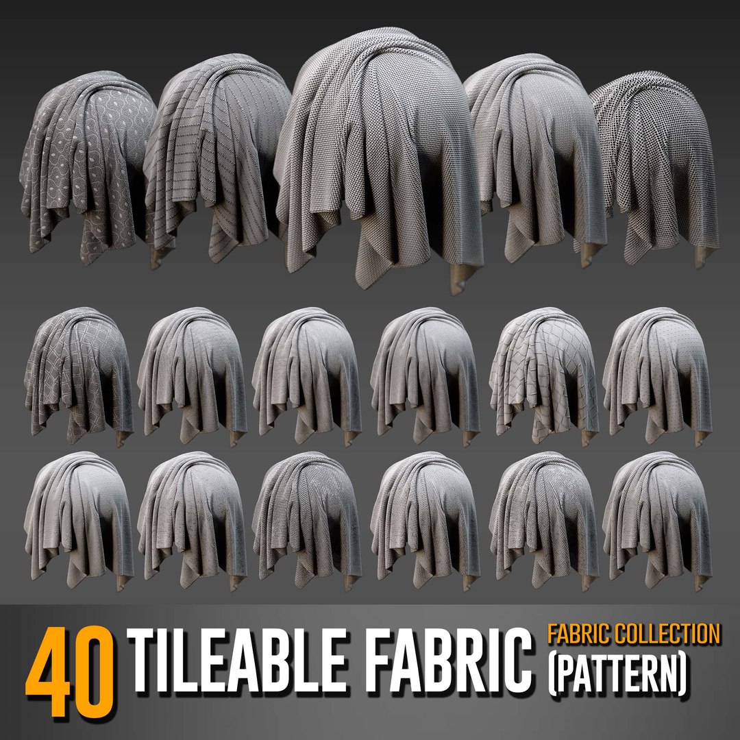3D 40 Tileable Fabric Collection- VOL 07 - TurboSquid 2267408