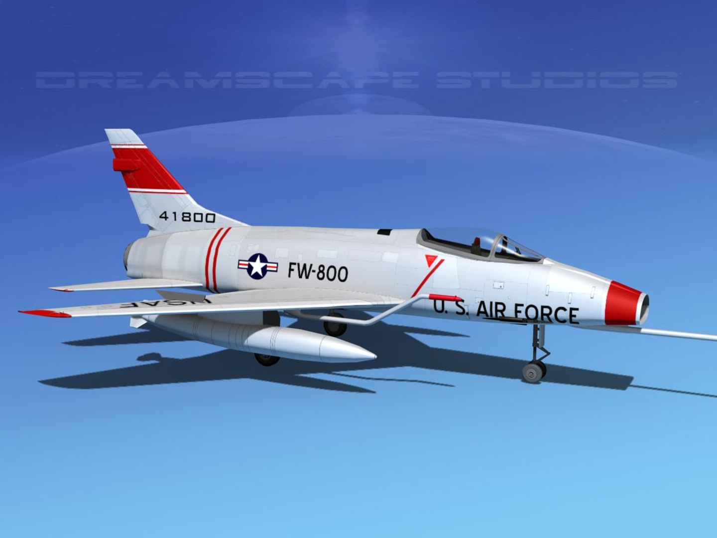 3d model of super sabre north american