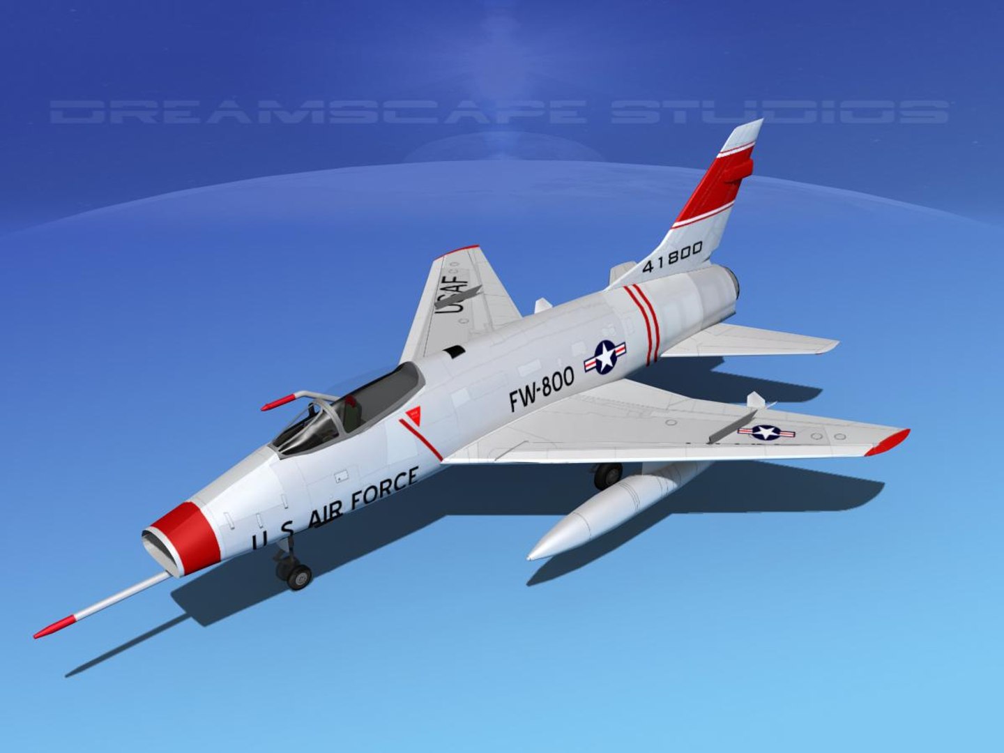3d model of super sabre north american