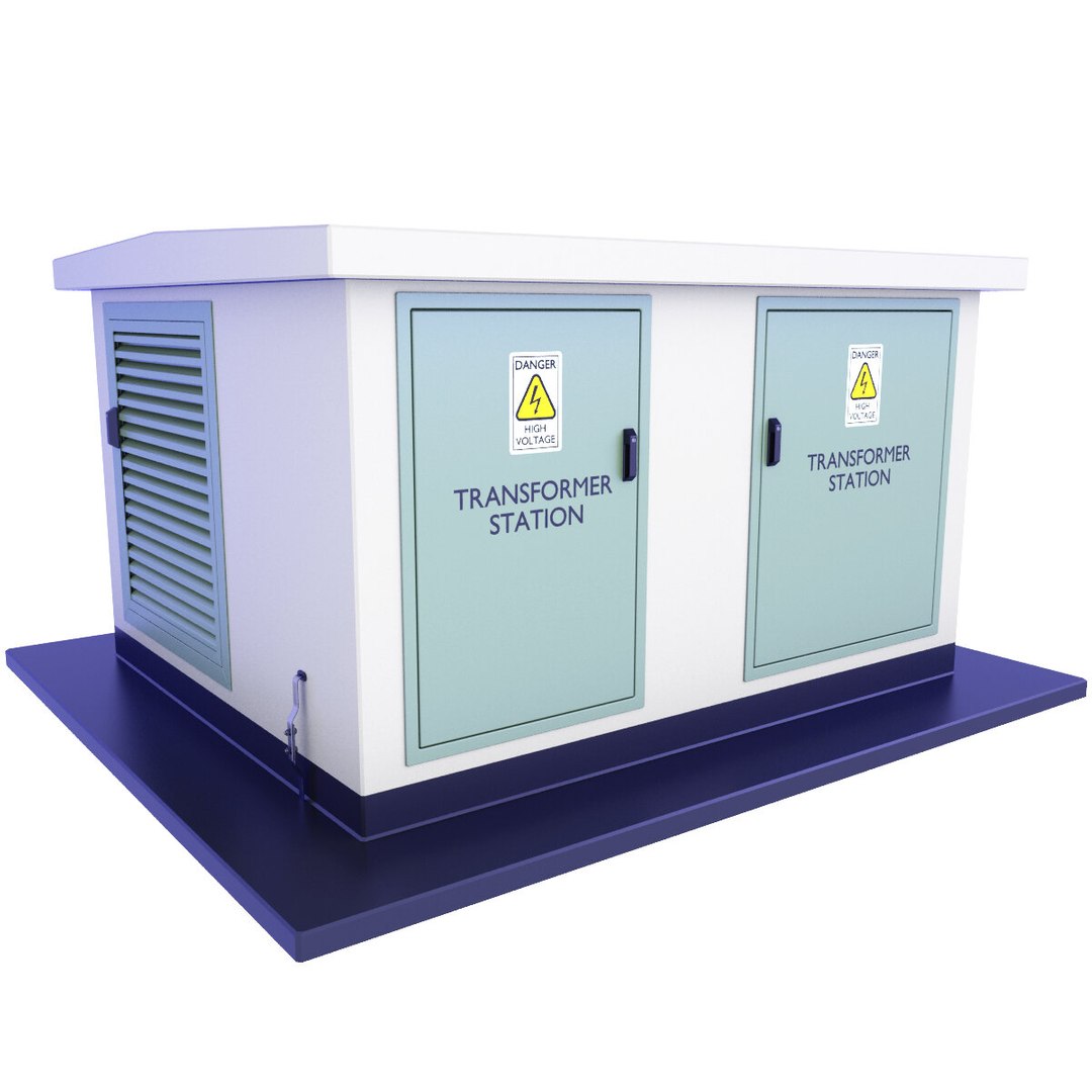 4 Power Transformer Substation Buildings SET V14 3D - TurboSquid 2400749