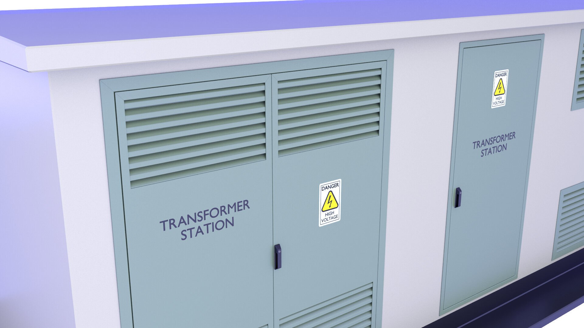 4 Power Transformer Substation Buildings SET V14 3D - TurboSquid 2400749