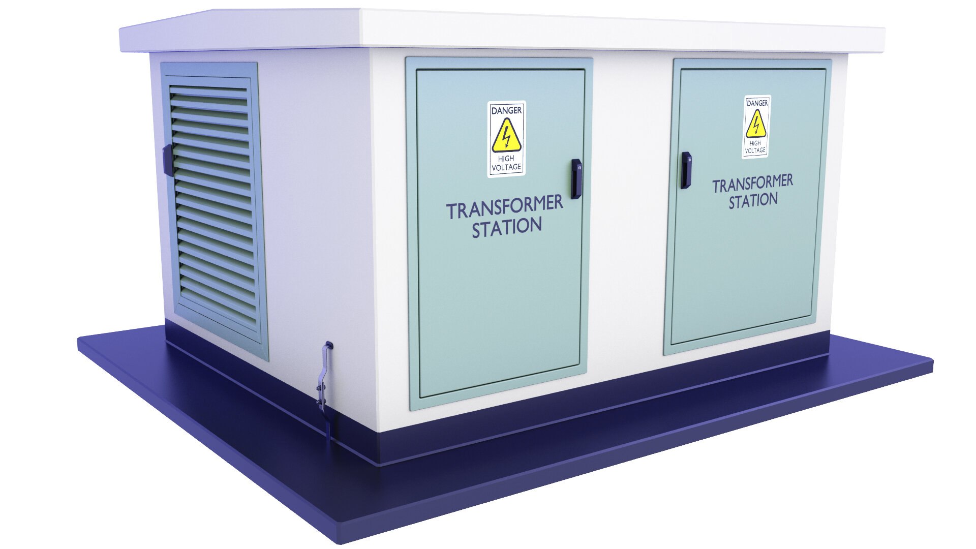 4 Power Transformer Substation Buildings SET V14 3D - TurboSquid 2400749