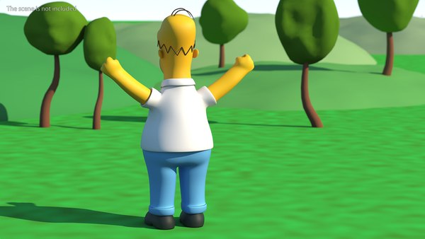 modelo 3d Postura de las manos arriba de Homero Simpson - TurboSquid ...