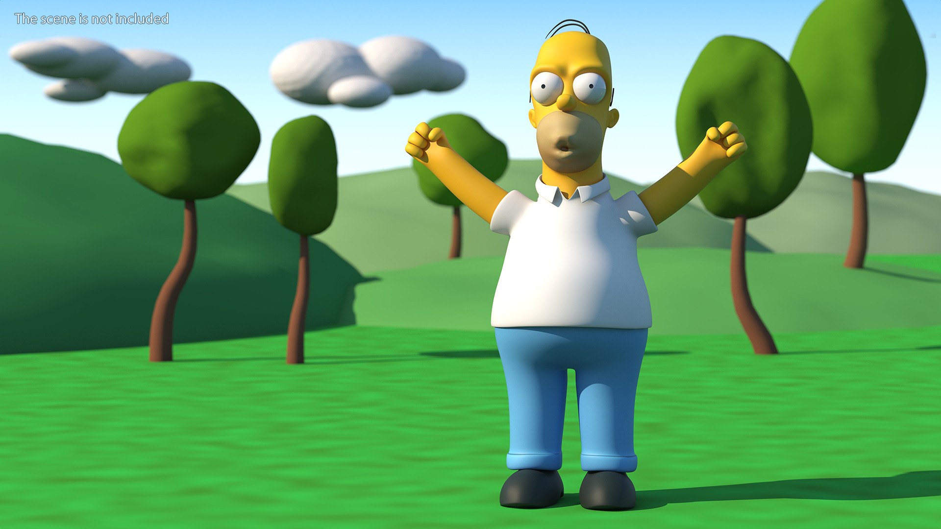 Homer Simpson Hands Up Pose 3D Model - TurboSquid 2164134