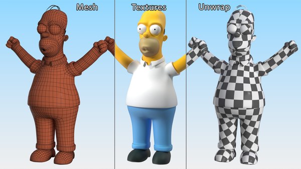 modelo 3d Postura de las manos arriba de Homero Simpson - TurboSquid ...