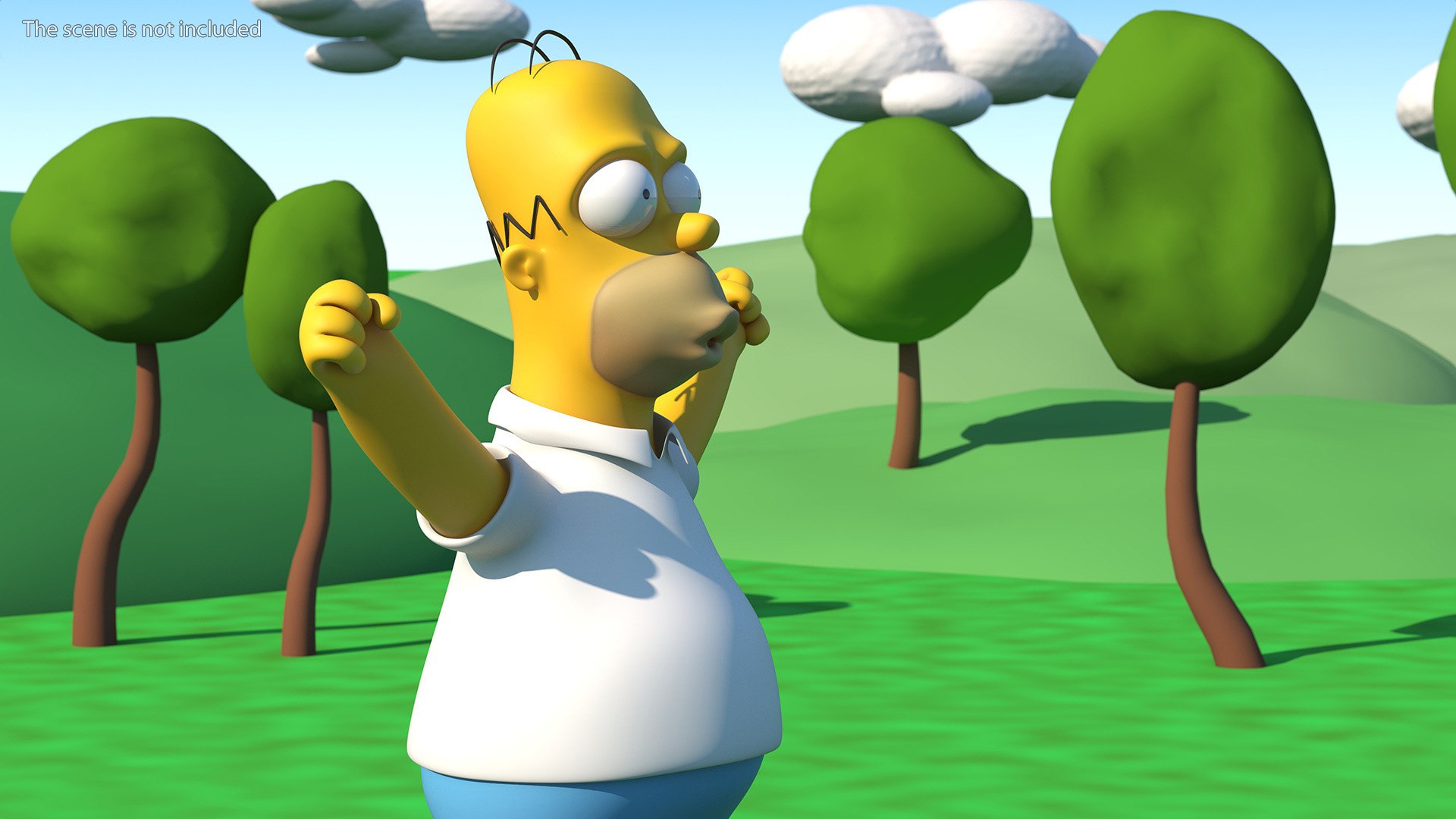 Homer Simpson Hands Up Pose 3D Model - TurboSquid 2164134