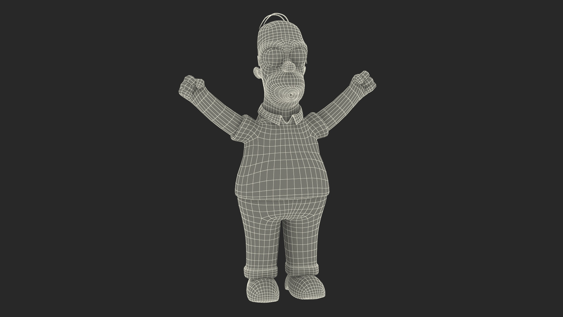 Homer Simpson Hands Up Pose 3D Model - TurboSquid 2164134