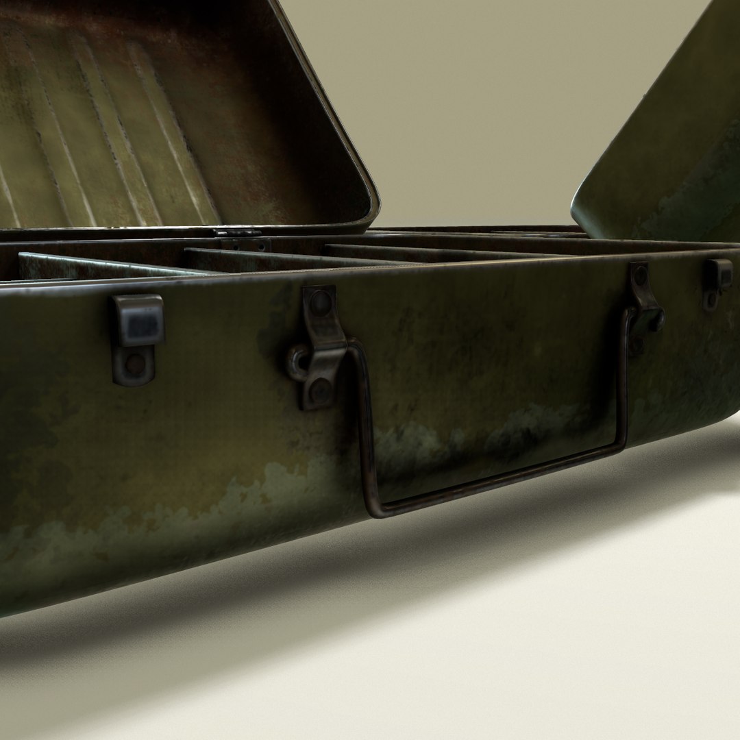 Green Military Box Metall 3d Model