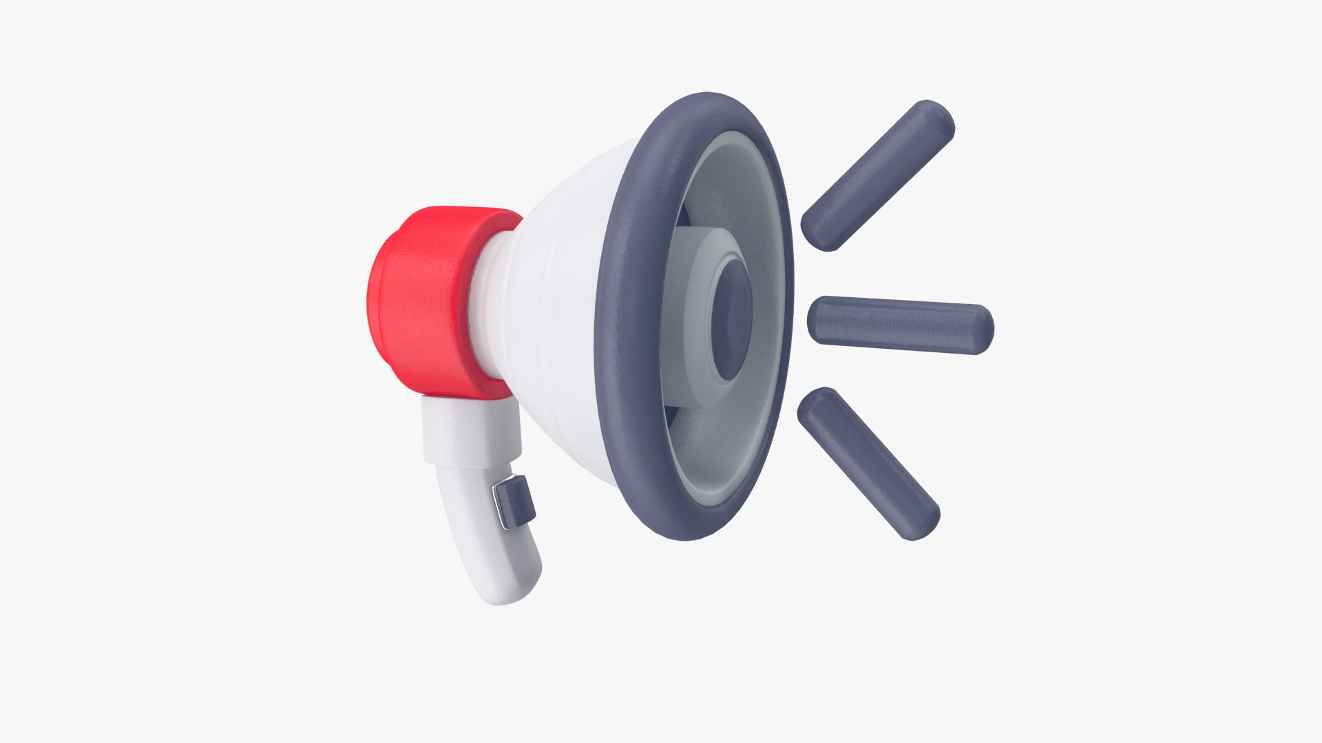 Red White Megaphone 3D - TurboSquid 2421716