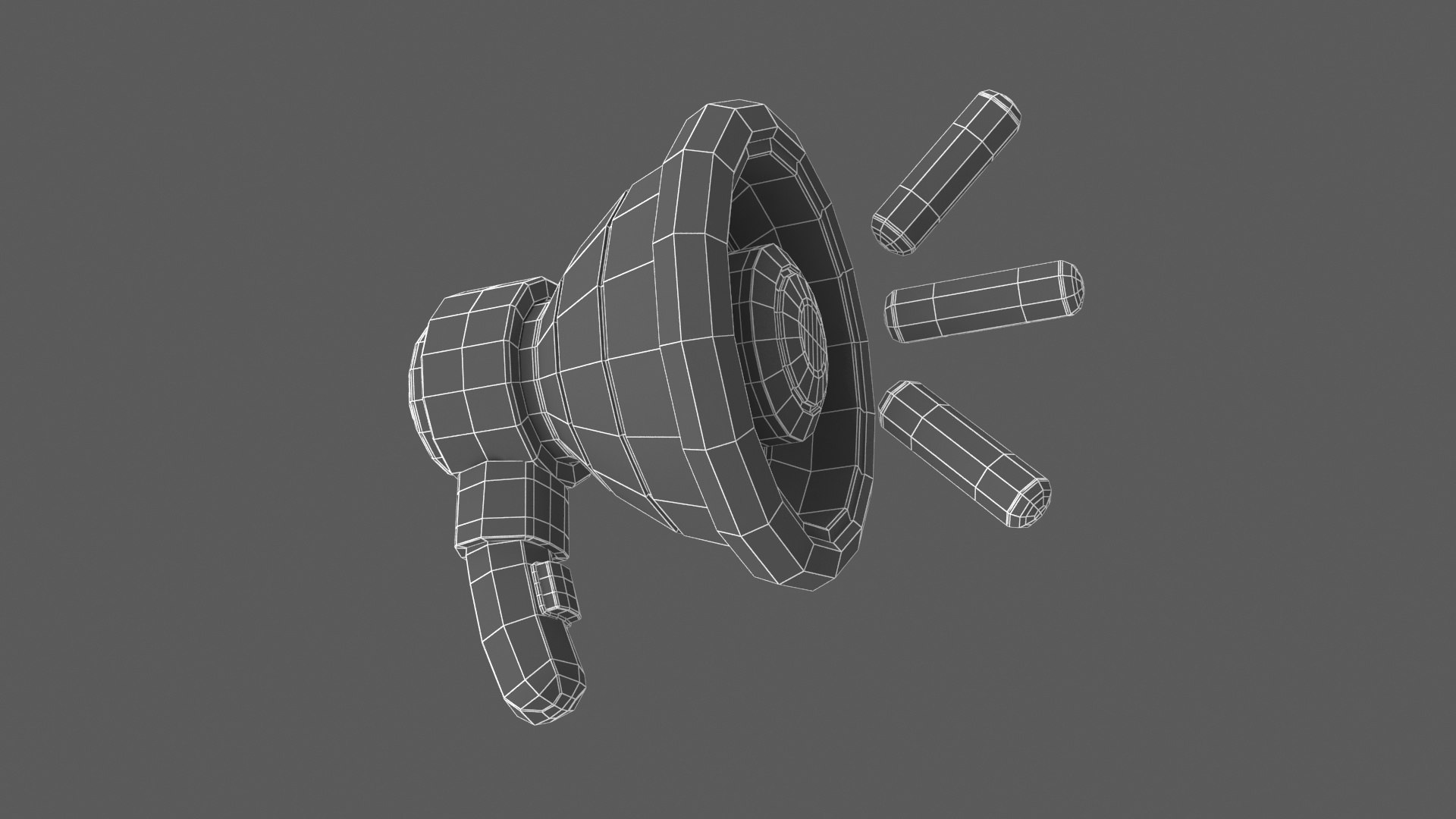 Red White Megaphone 3D - TurboSquid 2421716
