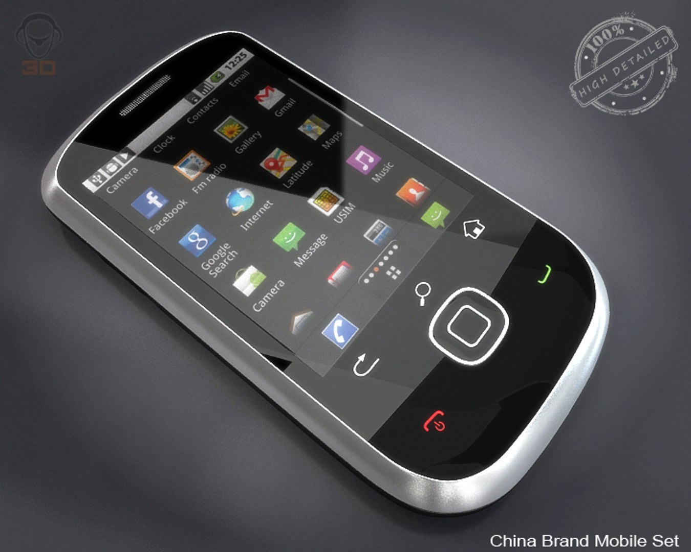 3d Model China Brand Mobile Set