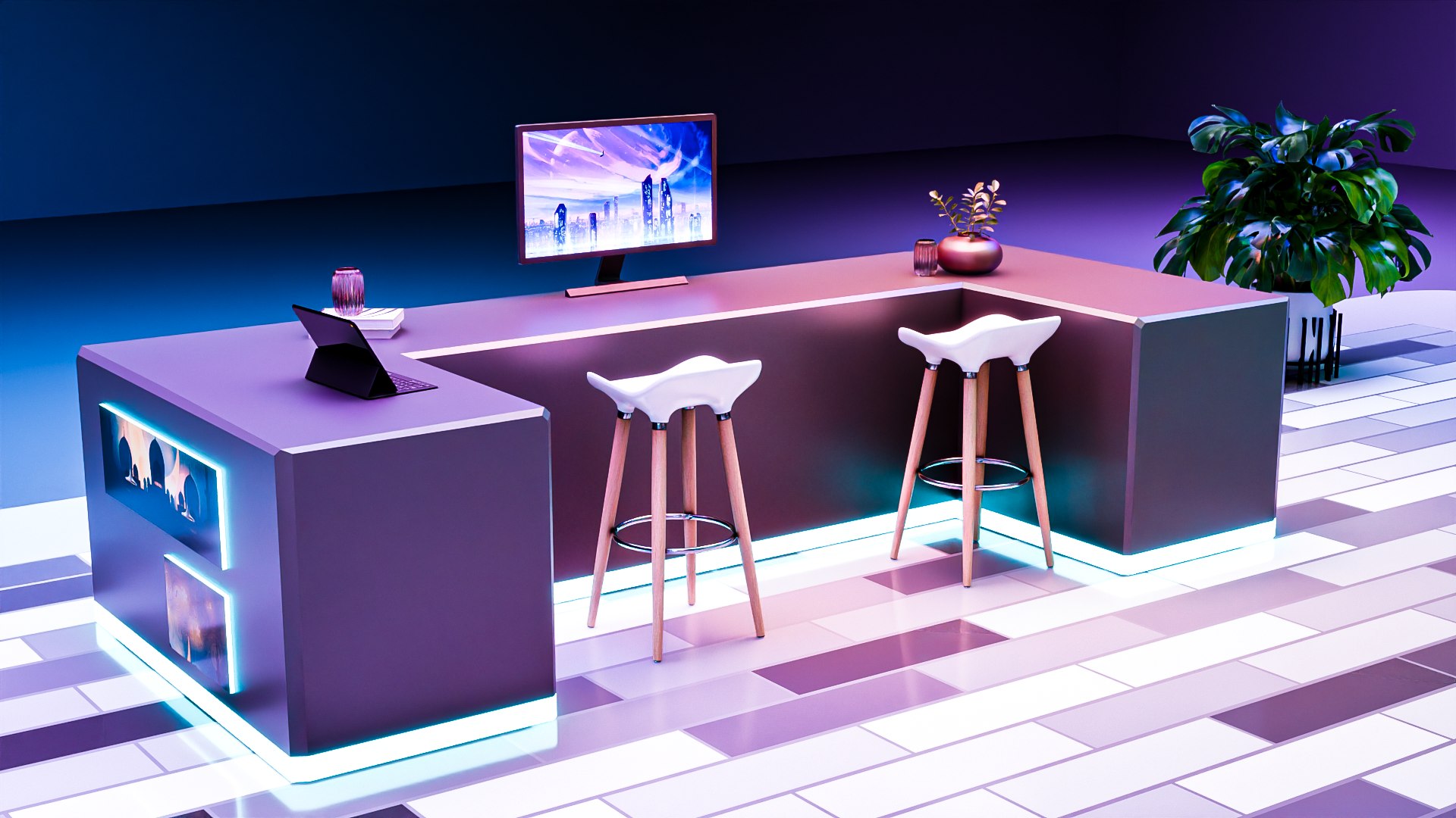 Modern Arabic Exhibition Booth With Interactive Displays 3D Model 3D ...