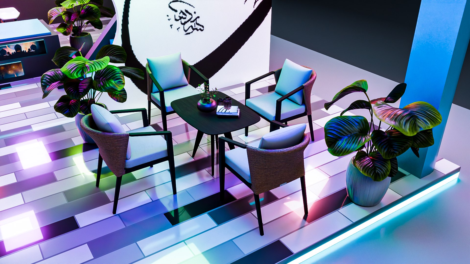 Modern Arabic Exhibition Booth With Interactive Displays 3D Model 3D ...