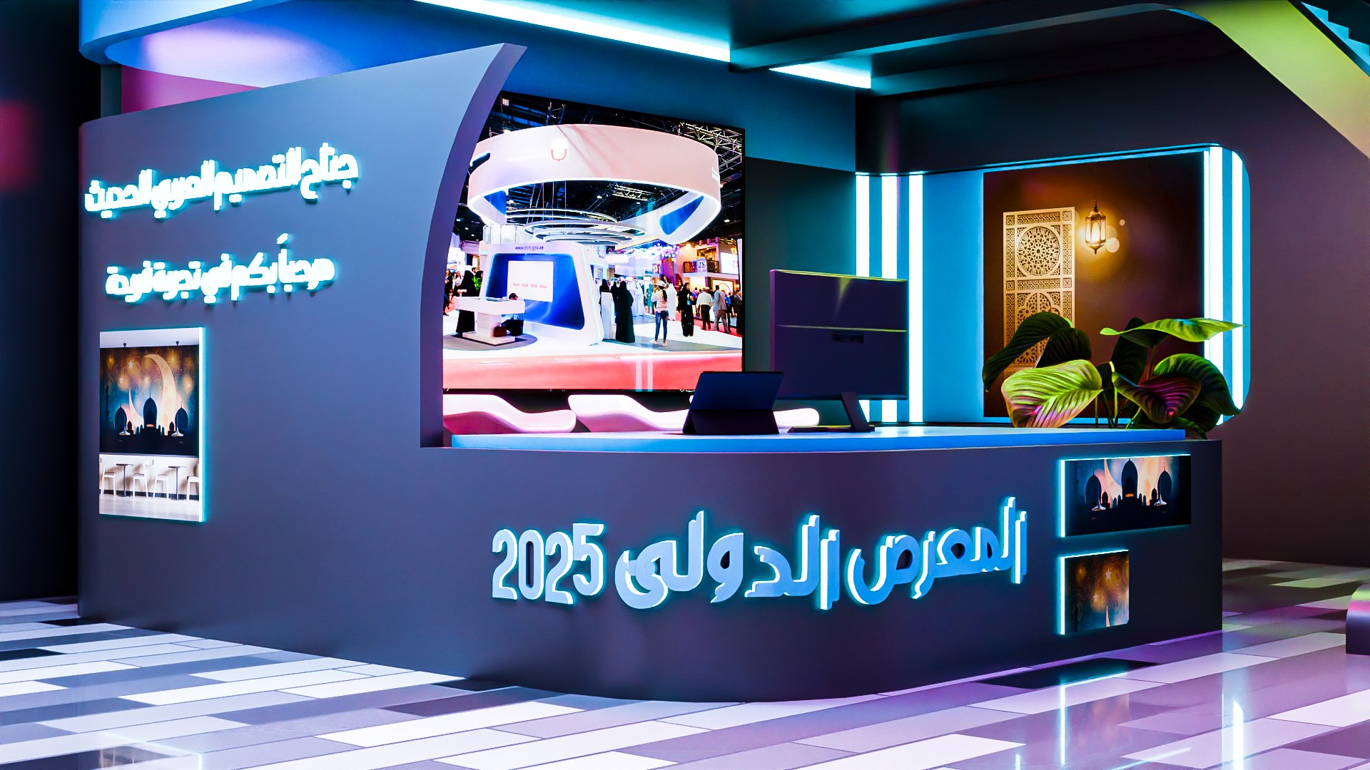 Modern Arabic Exhibition Booth With Interactive Displays 3D Model 3D ...
