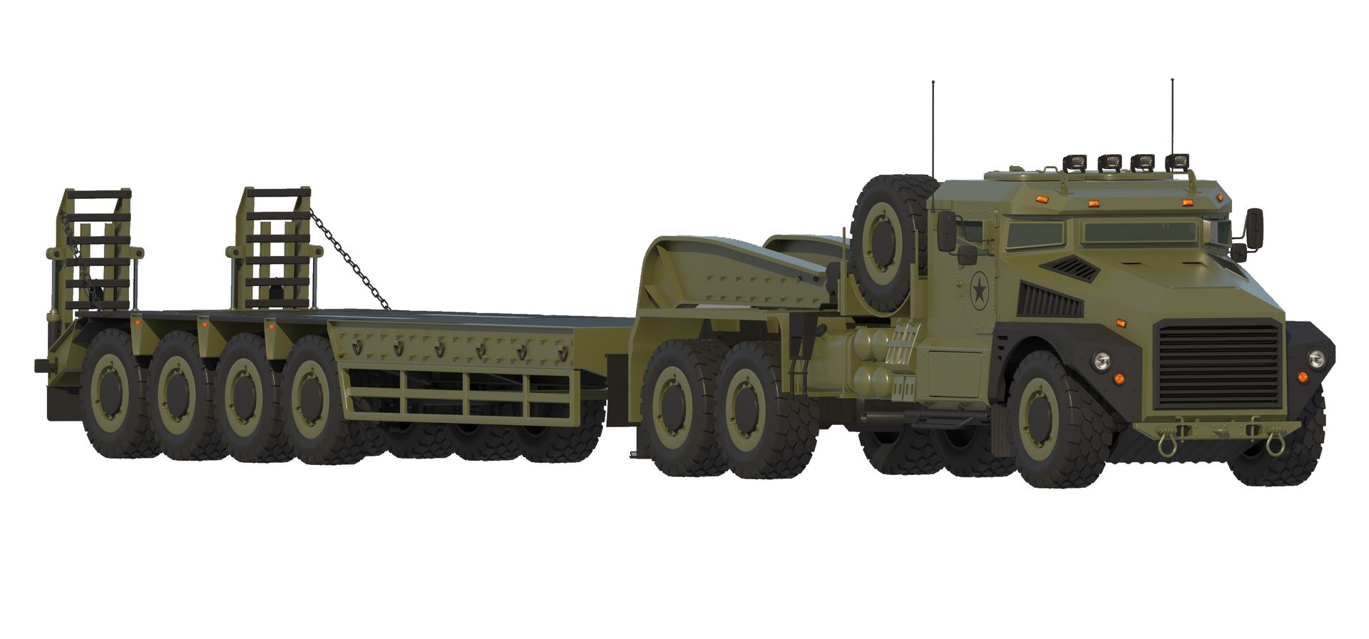 modelo 3d Military truck with trailer - TurboSquid 1993567
