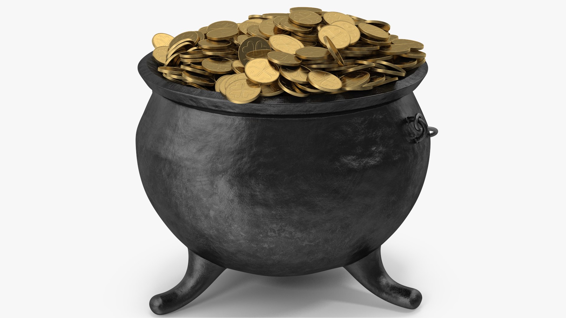 3D Model Iron Pot With Lucky Coins - TurboSquid 1936636