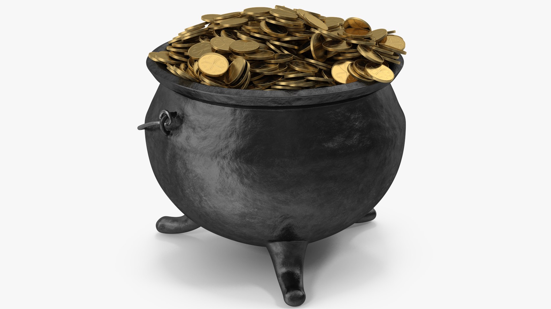 3D Model Iron Pot With Lucky Coins - TurboSquid 1936636