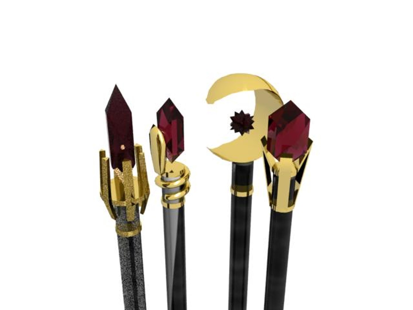 3d Magic Staff Set Model