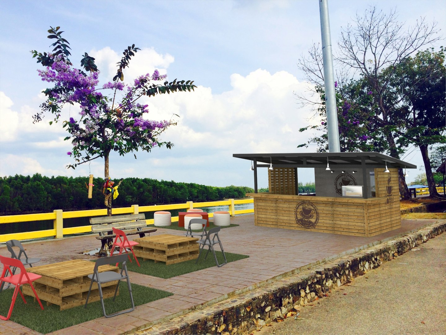 3d store beverage bar beach model