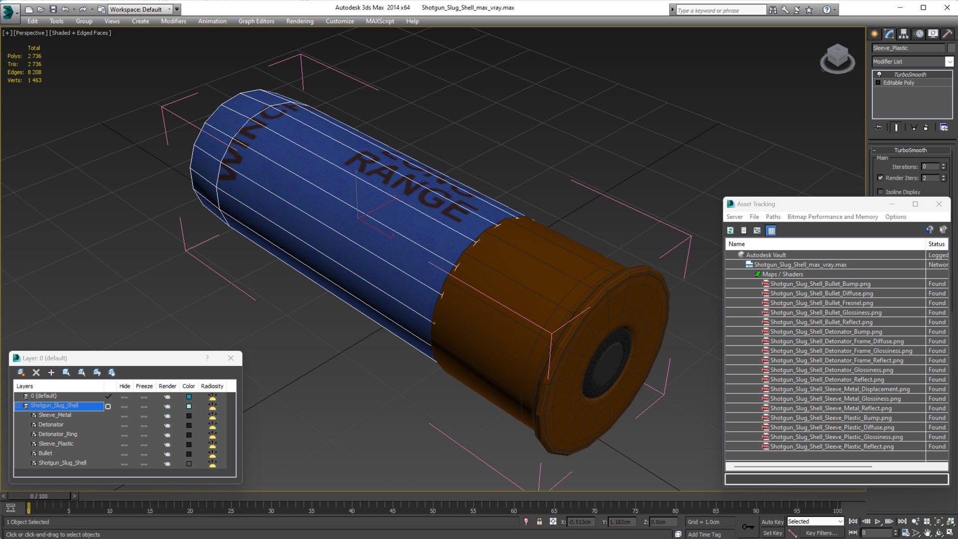 3D Shotgun Slug Shell - TurboSquid 2138045