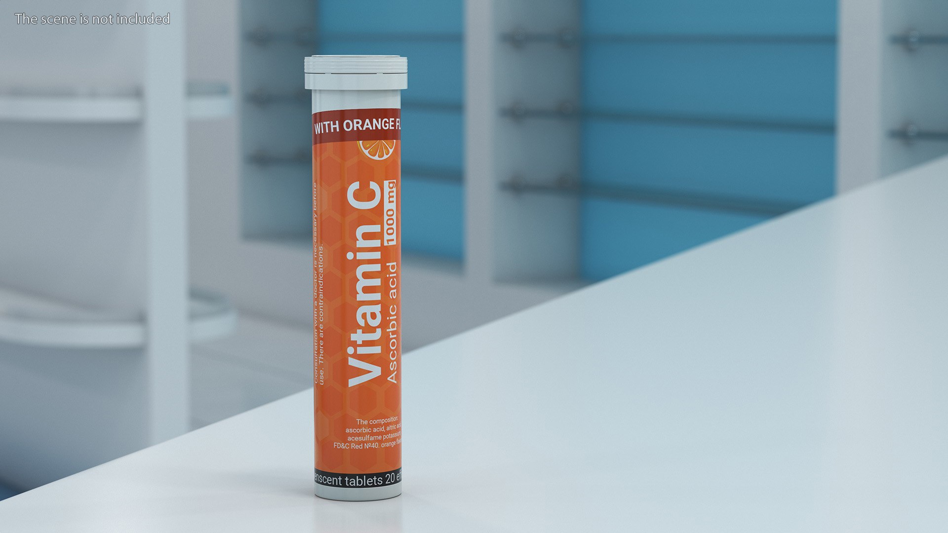 3D Effervescent Package Vitamin C 25 Tabs Open Model - TurboSquid 2211481