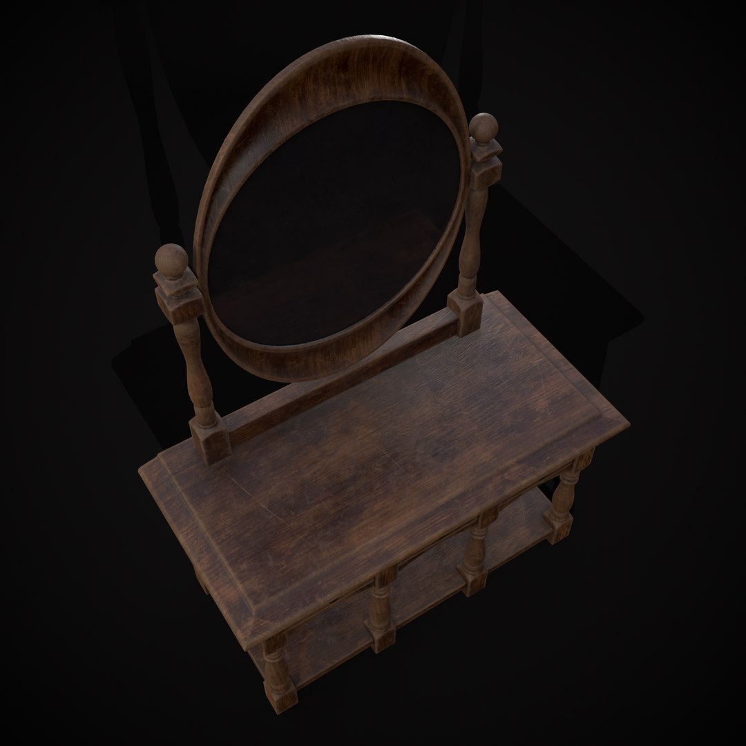 3D Wooden Vanity Set Model - TurboSquid 2078197