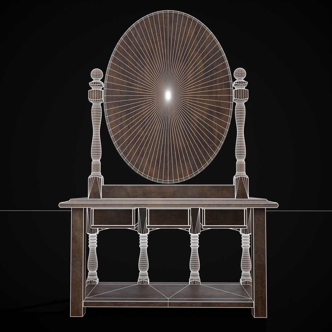 3D Wooden Vanity Set Model - TurboSquid 2078197