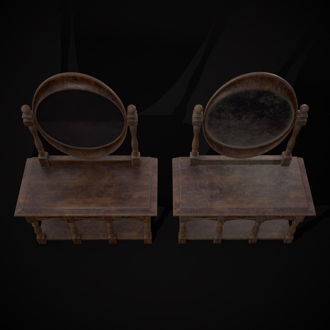 3D Wooden Vanity Set model - TurboSquid 2078197