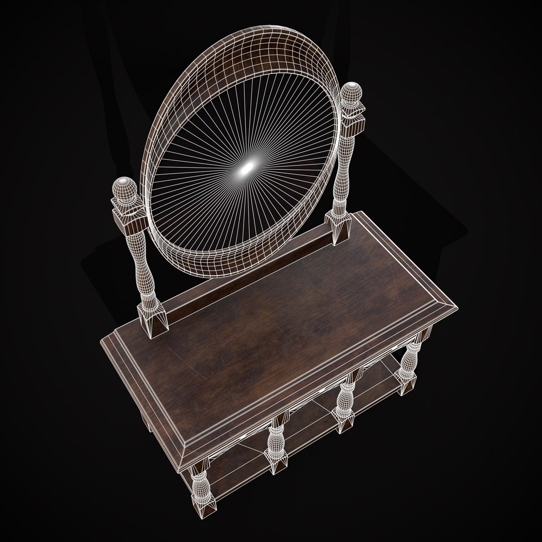 3D Wooden Vanity Set Model - TurboSquid 2078197
