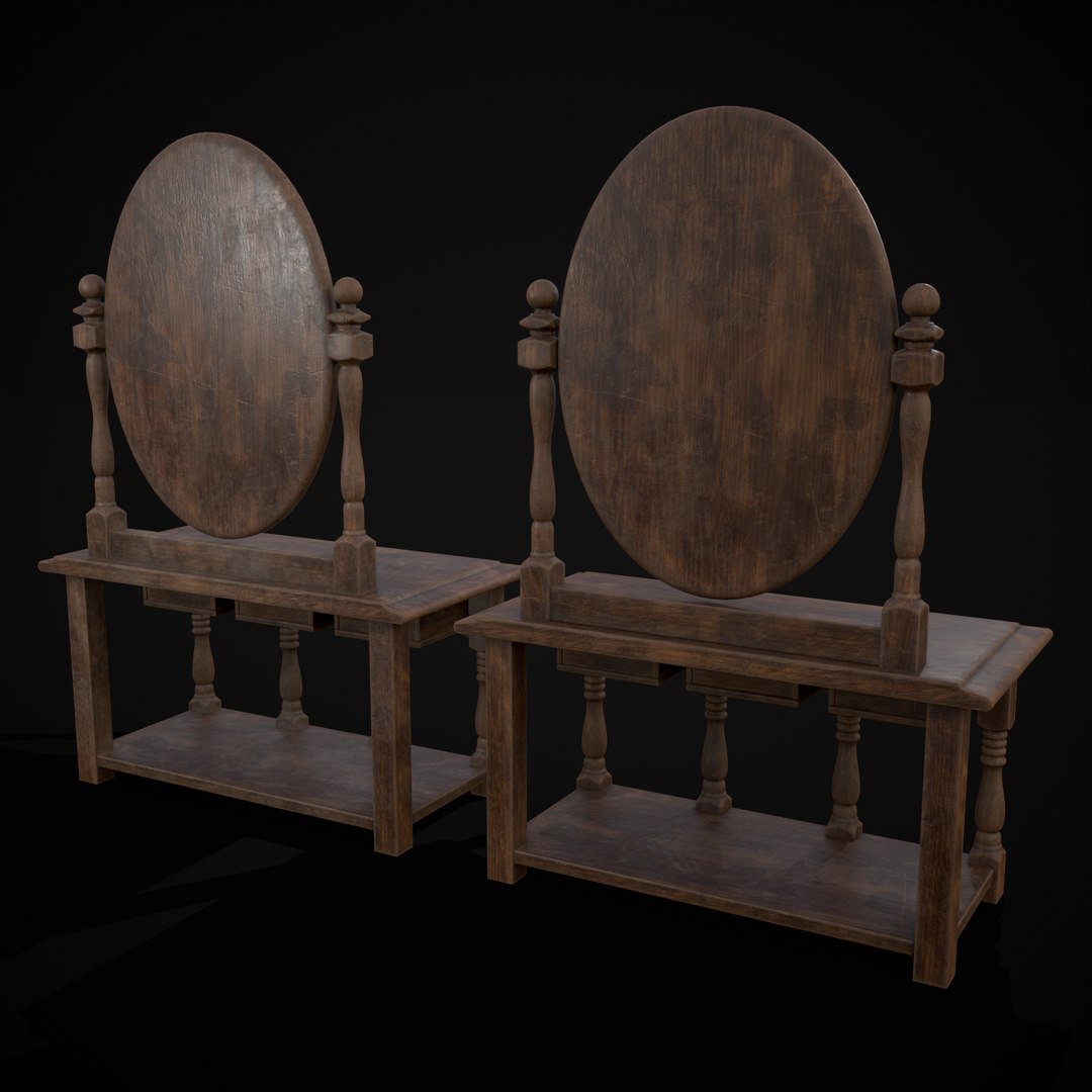 3D Wooden Vanity Set model - TurboSquid 2078197