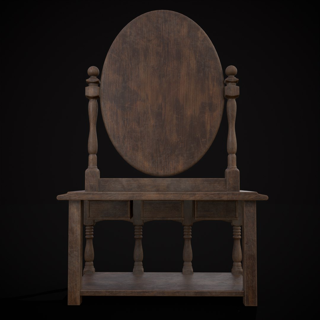 3D Wooden Vanity Set Model - TurboSquid 2078197