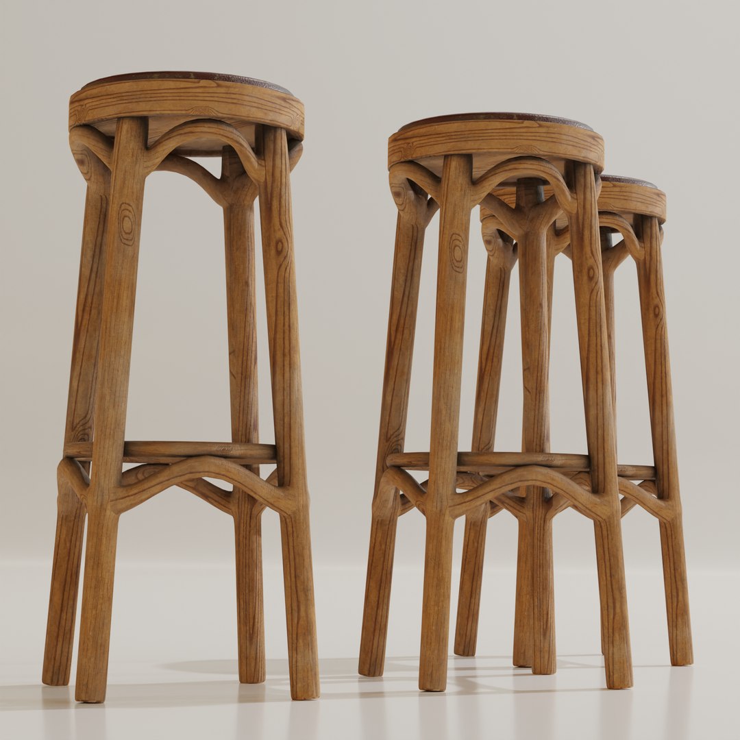 Old Bar Chair 3D Model - TurboSquid 1720397