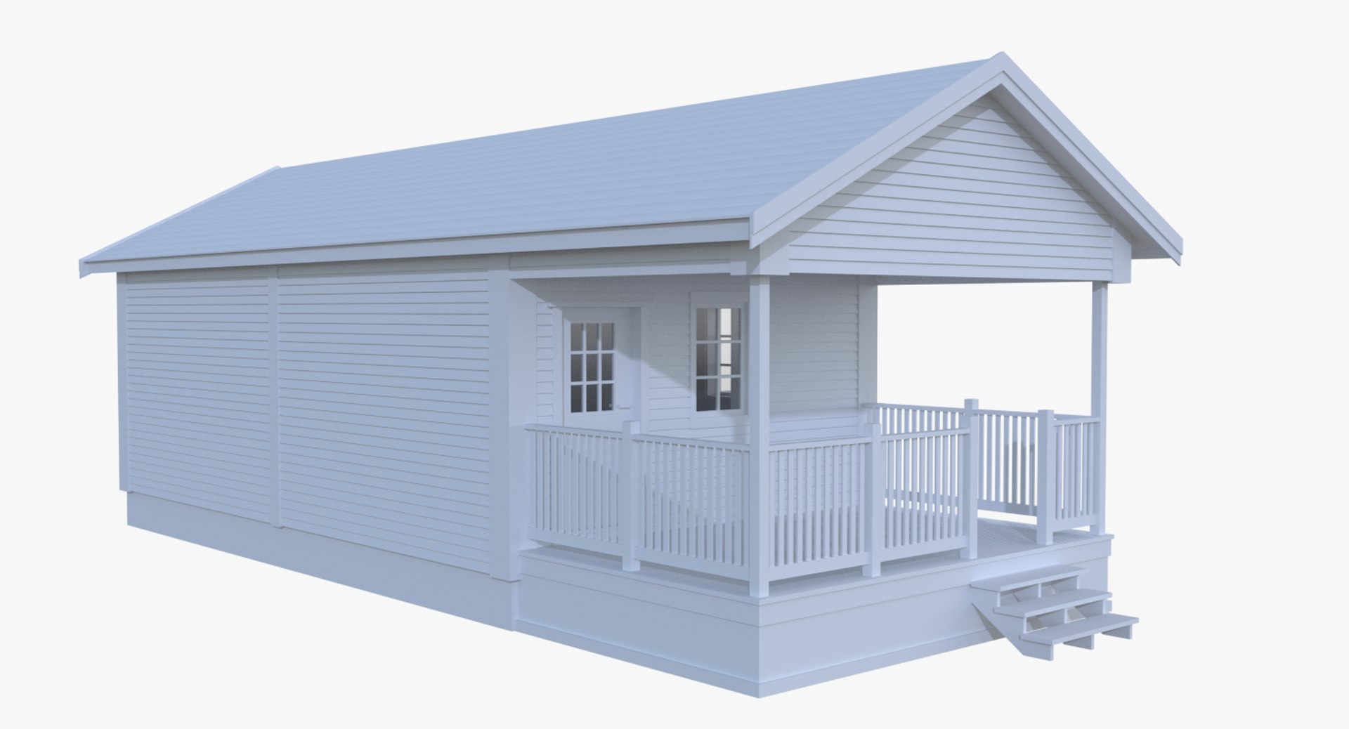 3d Scandinavian Cabin Interior Exterior