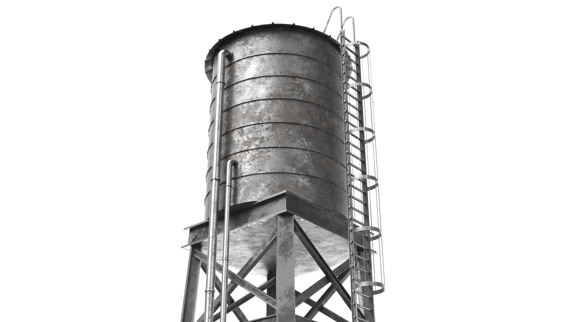 Detailed Rusted Water Tank 3D - TurboSquid 2200894