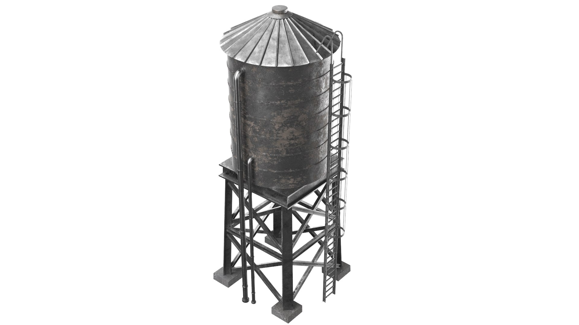 Detailed Rusted Water Tank 3D - TurboSquid 2200894