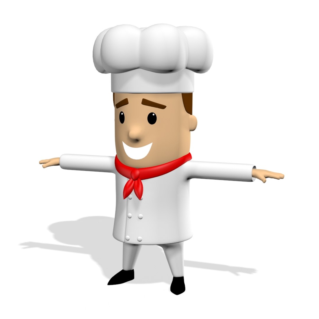 3D Chef Cook Cute Cartoon - TurboSquid 1464419