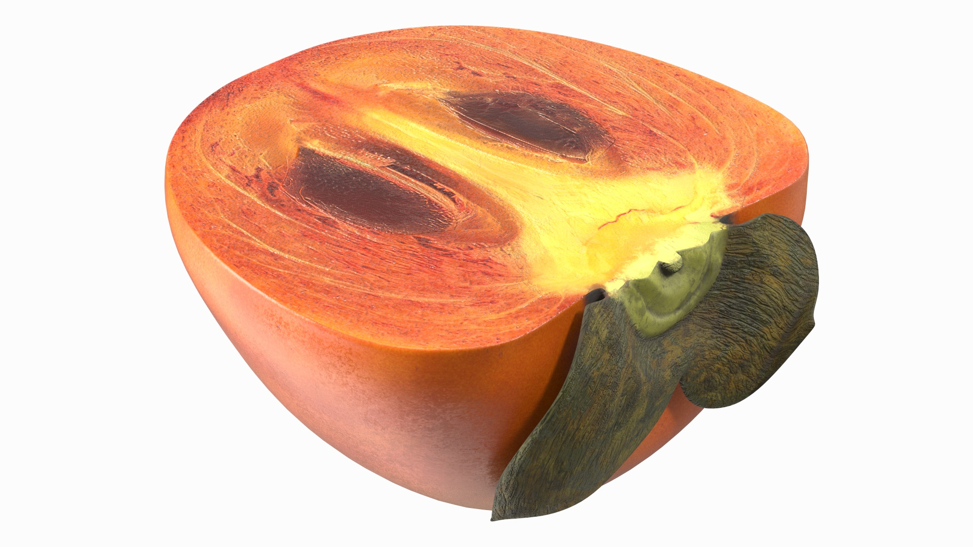 Persimmon Fruit Half 3D - TurboSquid 2063605