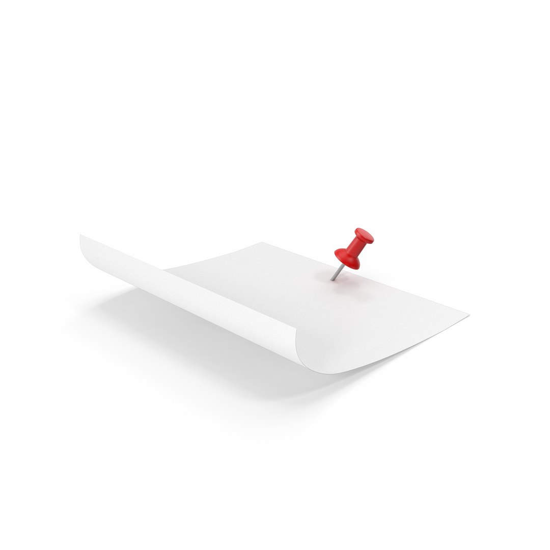 Sticky Note With Push Pin Model - TurboSquid 1838302