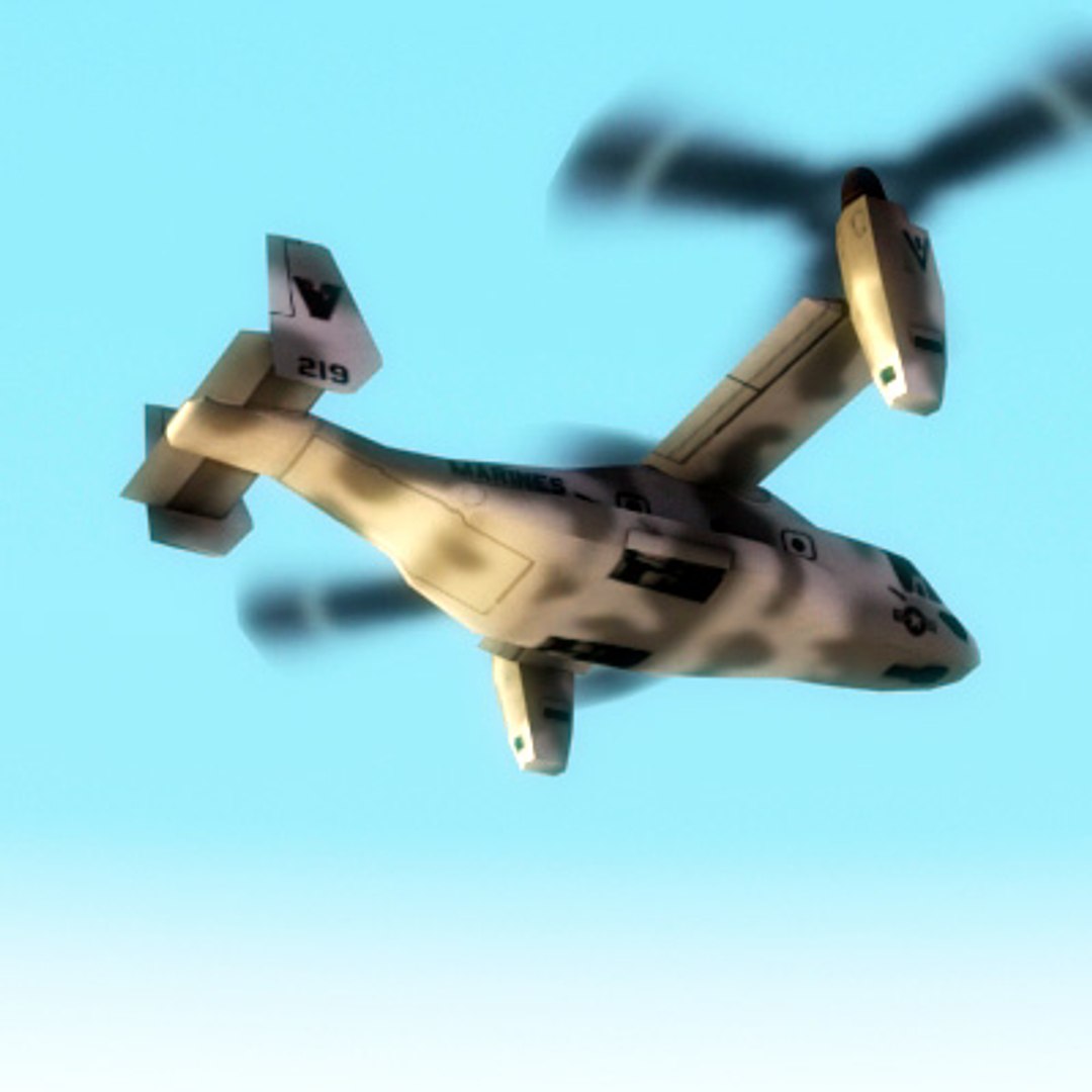 3d Model V22 Osprey Usmc Helicopter