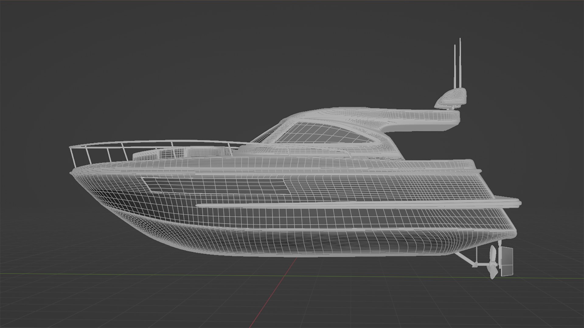 Stylish Cabin Cruiser Silver Metallic Model - TurboSquid 2290022