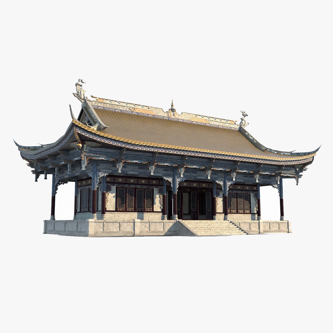 3D Palace Hall Of Ancient Asian Architecture - TurboSquid 2031105